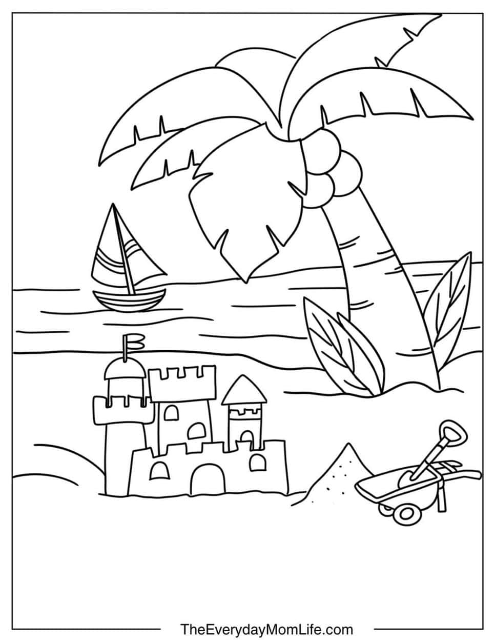 Beach Coloring Pages for Kids (Free PDF)