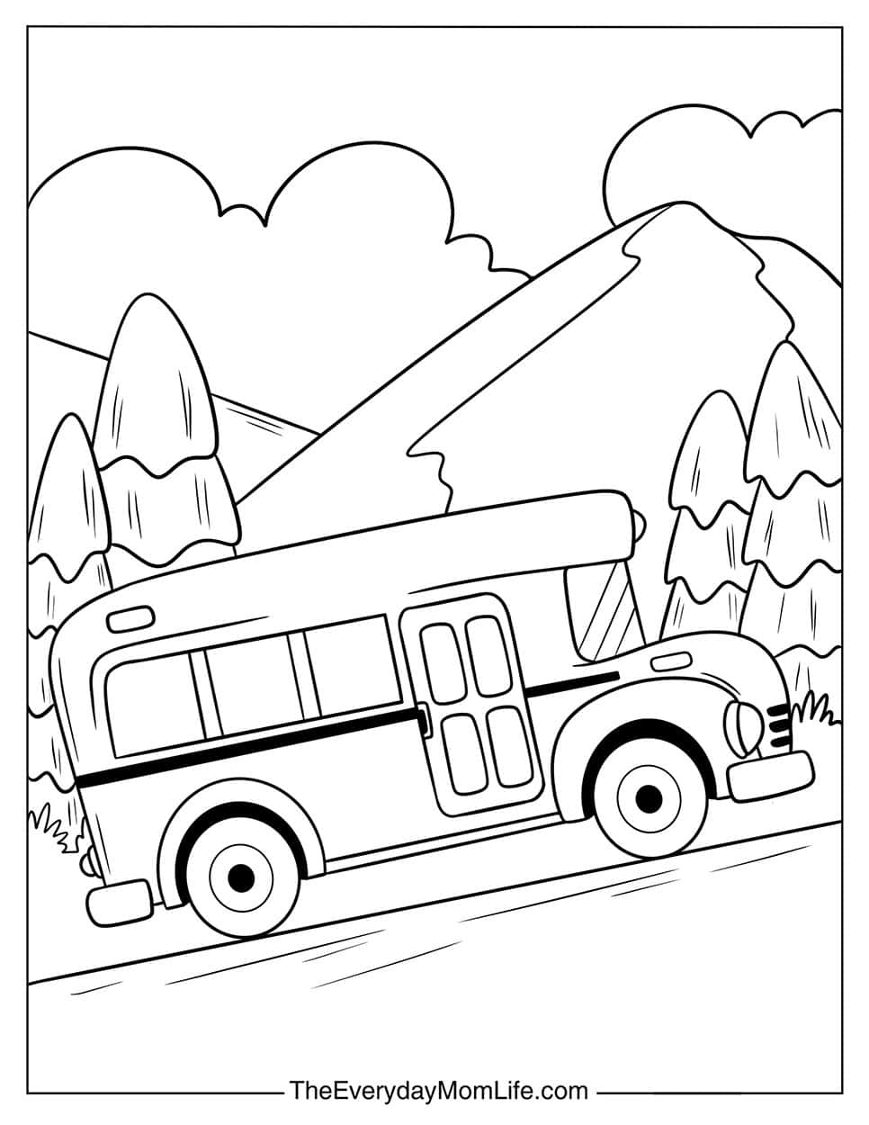 Free Printable School Bus Coloring Pages - The Everyday Mom Life