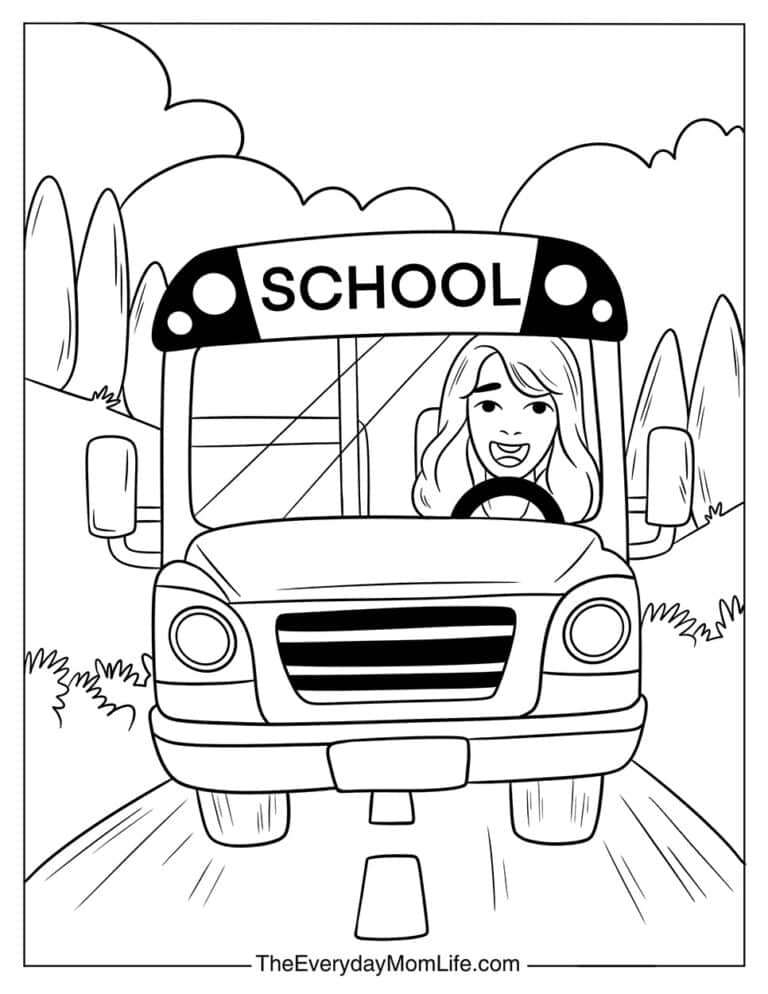 Free Printable School Bus Coloring Pages - The Everyday Mom Life