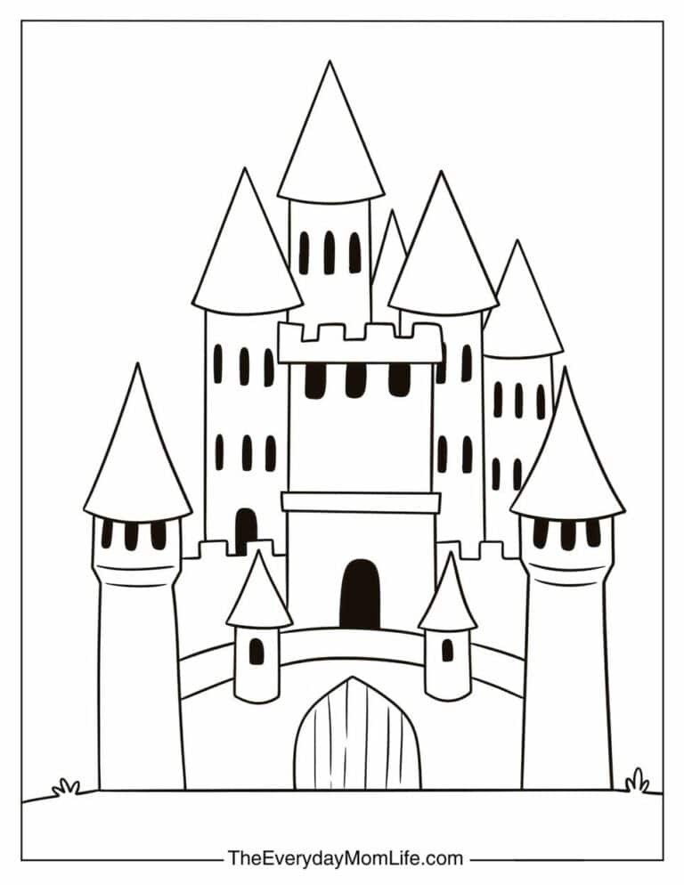 Castle Coloring Pages for Kids (Free Printable)