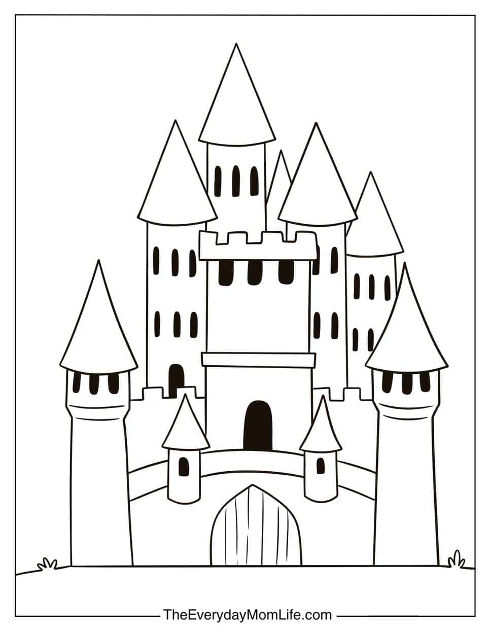 Castle Coloring Pages for Kids (Free Printable)