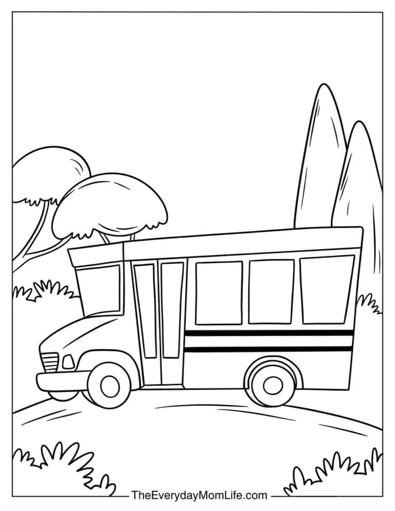 Free Printable School Bus Coloring Pages - The Everyday Mom Life