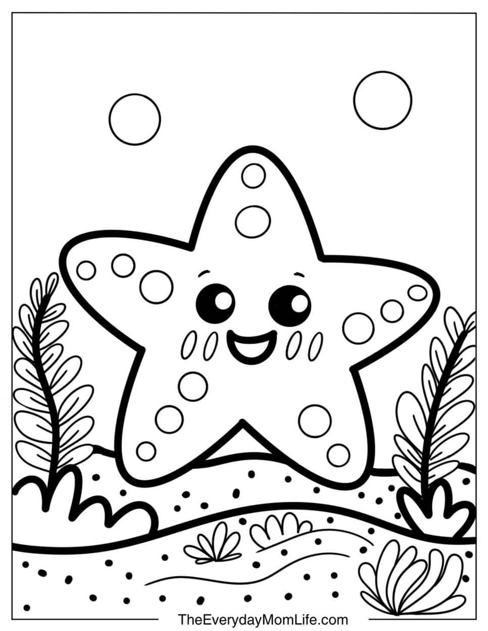 Starfish Coloring Pages for Kids (Free PDF)