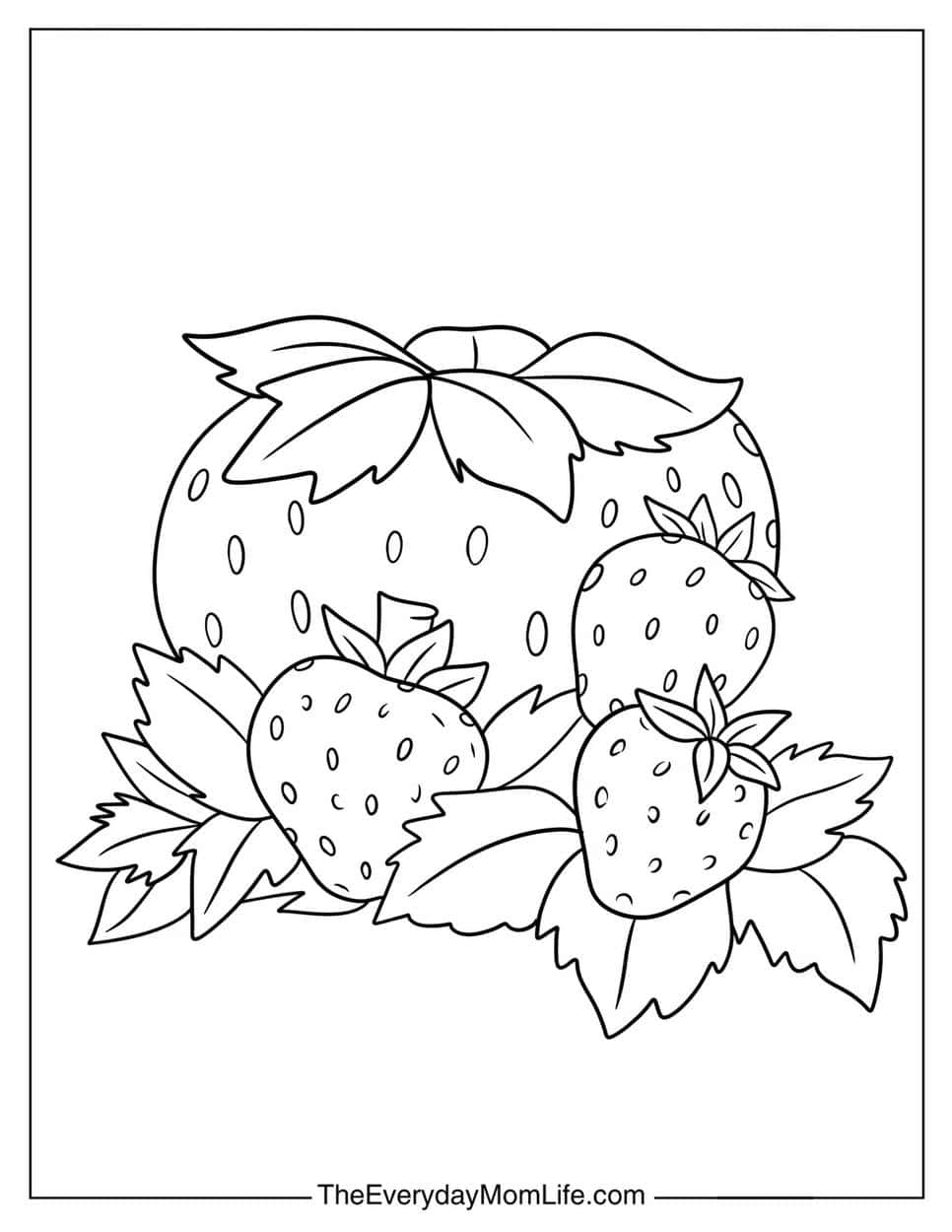 Strawberry Coloring Pages for Kids (Free Printable)
