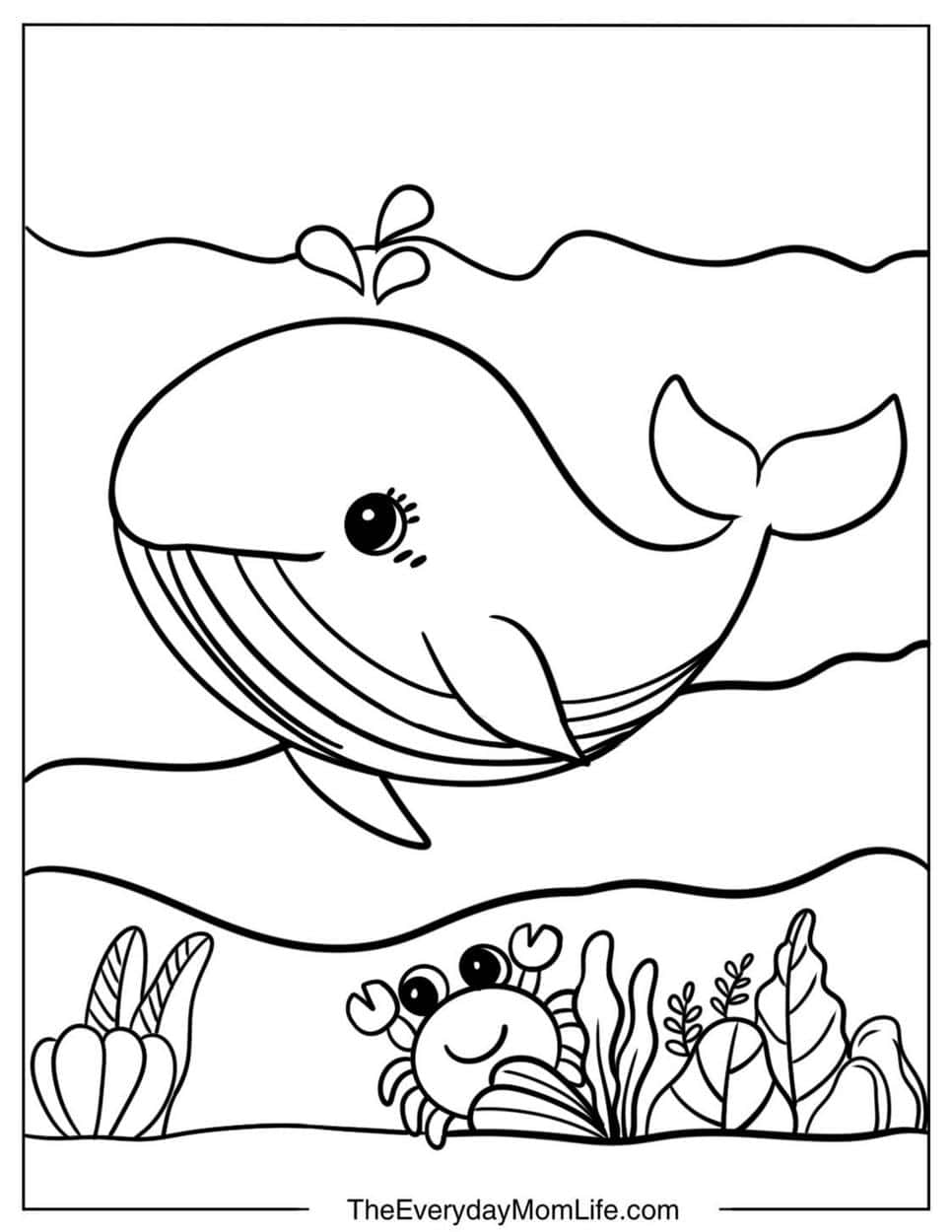 Whale Coloring Pages for Kids (Free PDF)