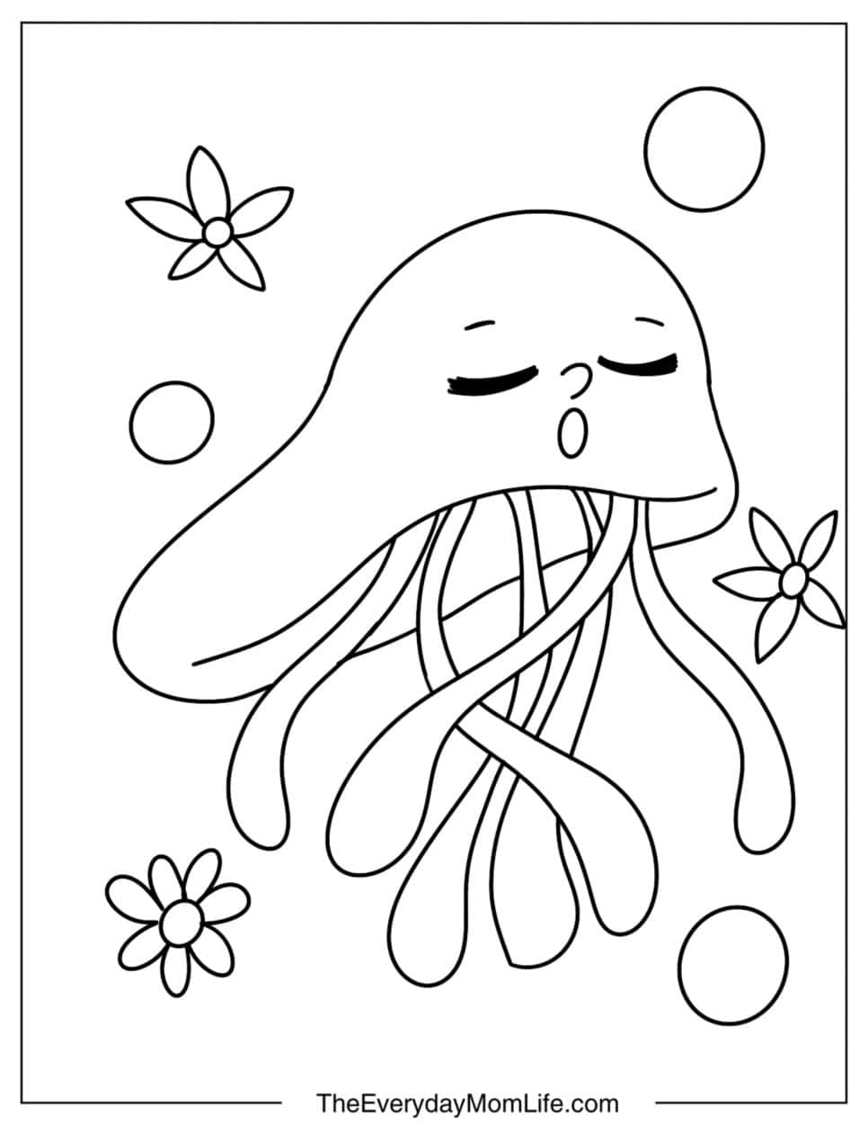 PDF Printable Jellyfish Coloring Pages - The Everyday Mom Life