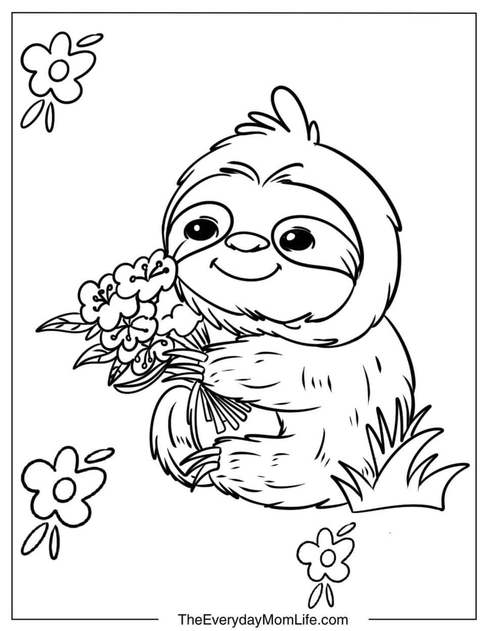 Sloth Coloring Pages For Kids (Free PDF)