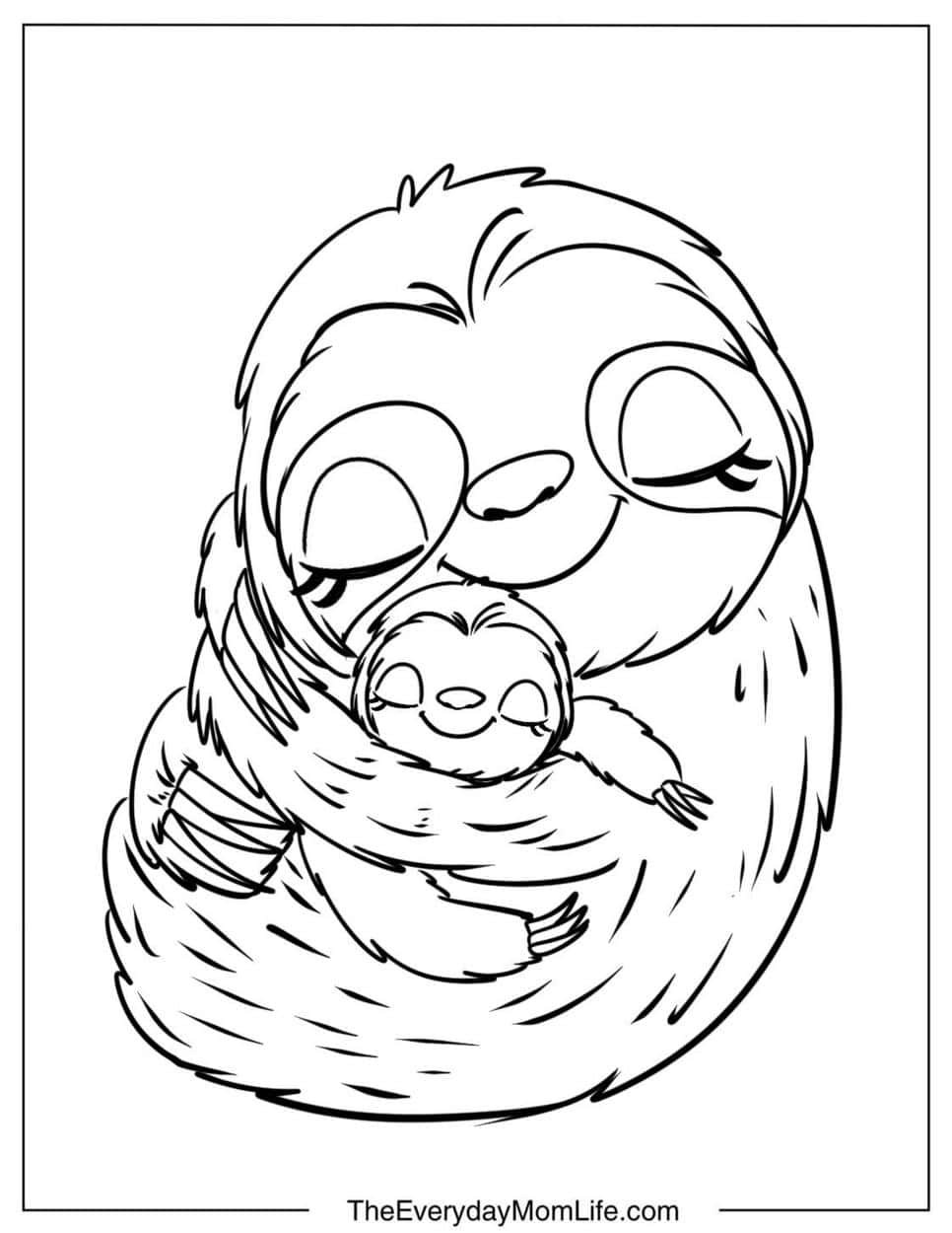 Sloth Coloring Pages For Kids (Free PDF)