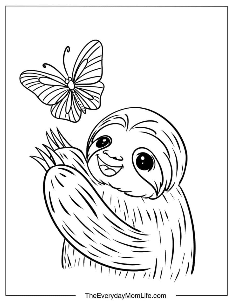 Sloth Coloring Pages For Kids (Free PDF)
