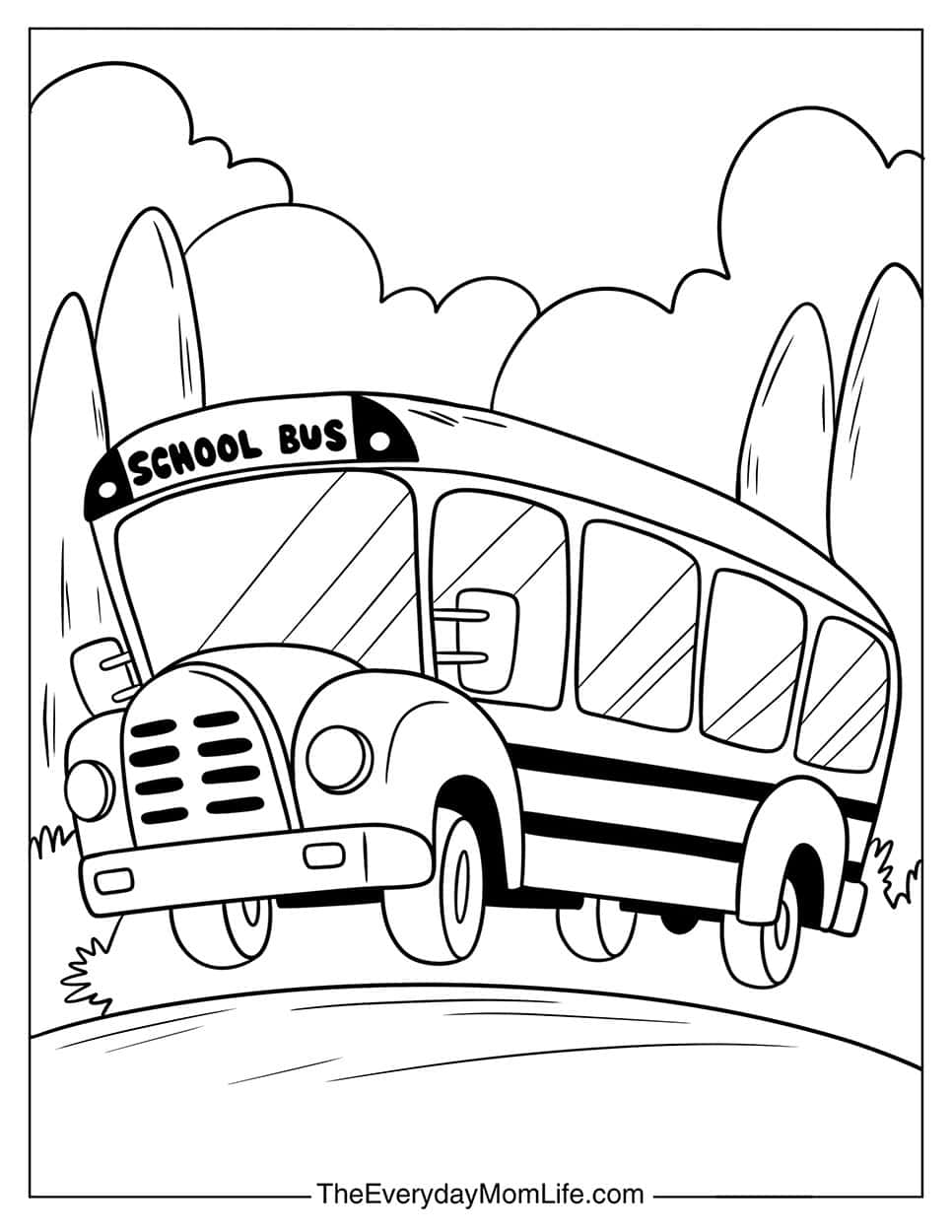 Free Printable School Bus Coloring Pages - The Everyday Mom Life