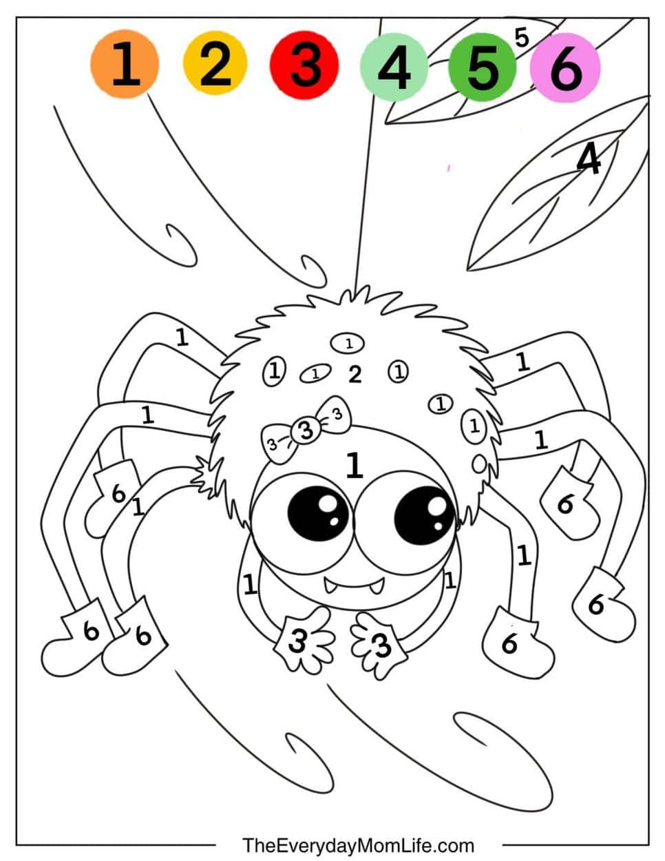 Free PDF Spider Coloring Pages