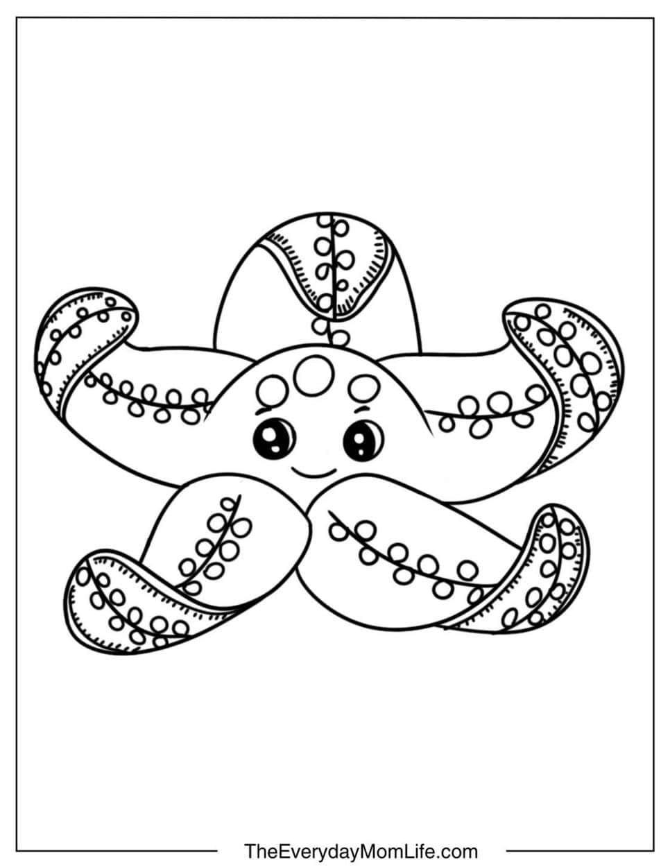 Starfish Coloring Pages for Kids (Free PDF)