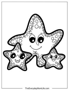 Starfish Coloring Pages for Kids (Free PDF)