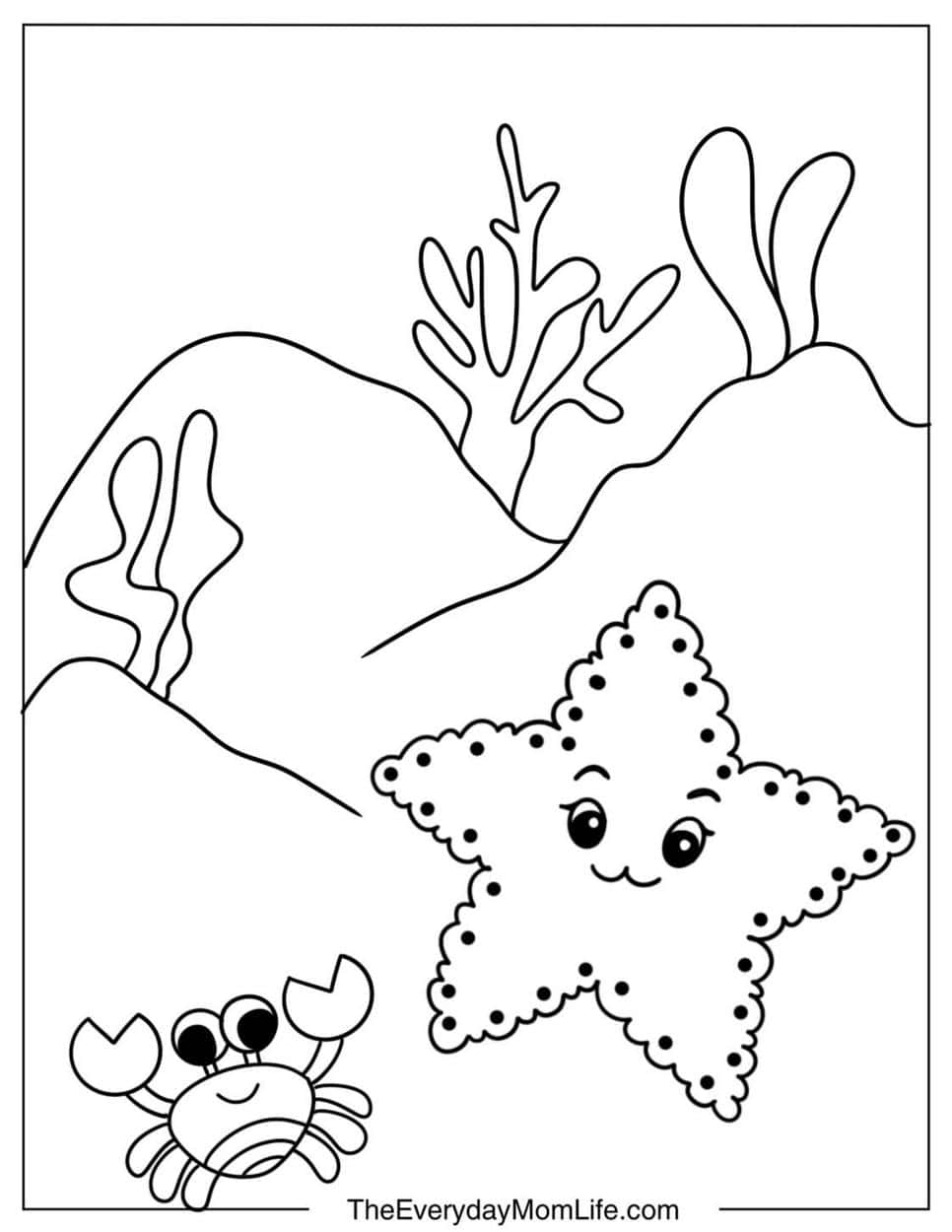 Starfish Coloring Pages for Kids (Free PDF)