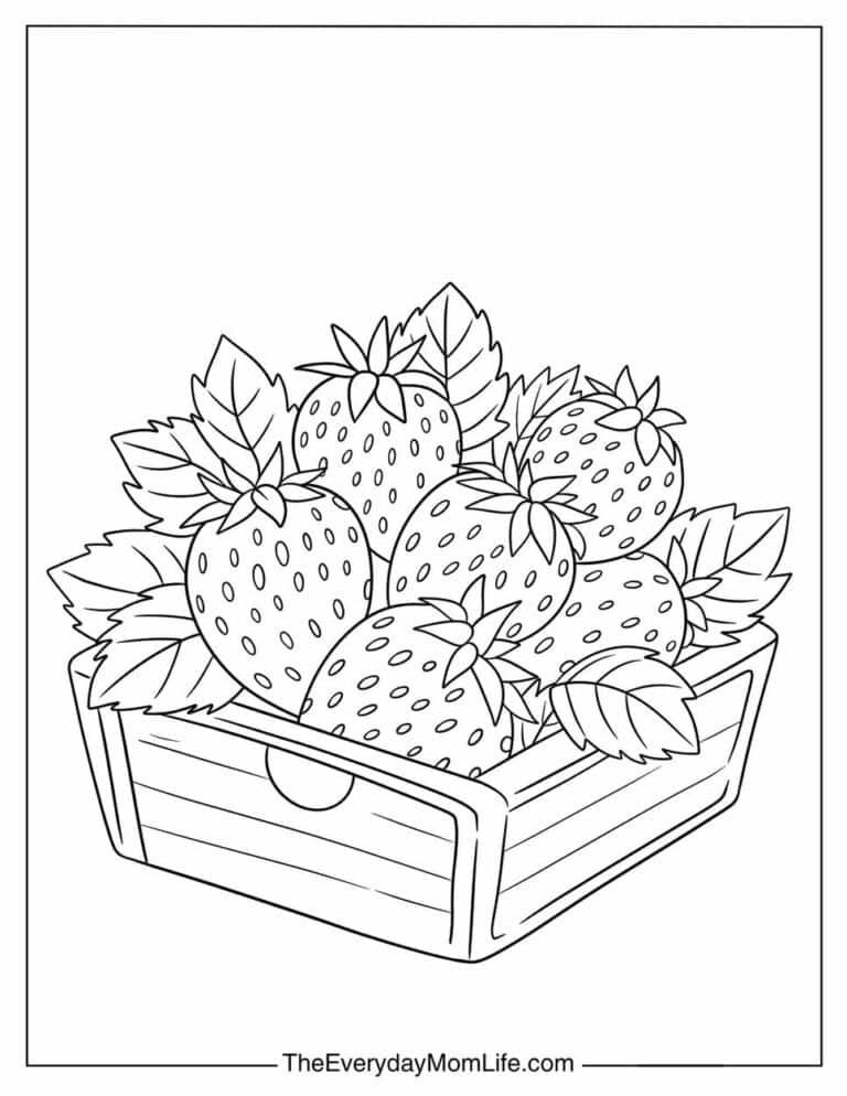 Strawberry Coloring Pages for Kids (Free Printable)