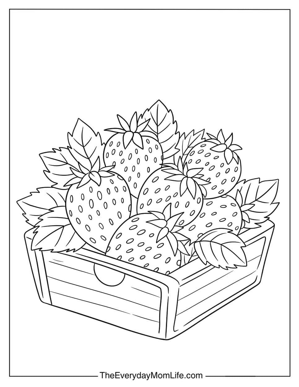 Strawberry Coloring Pages for Kids (Free Printable)