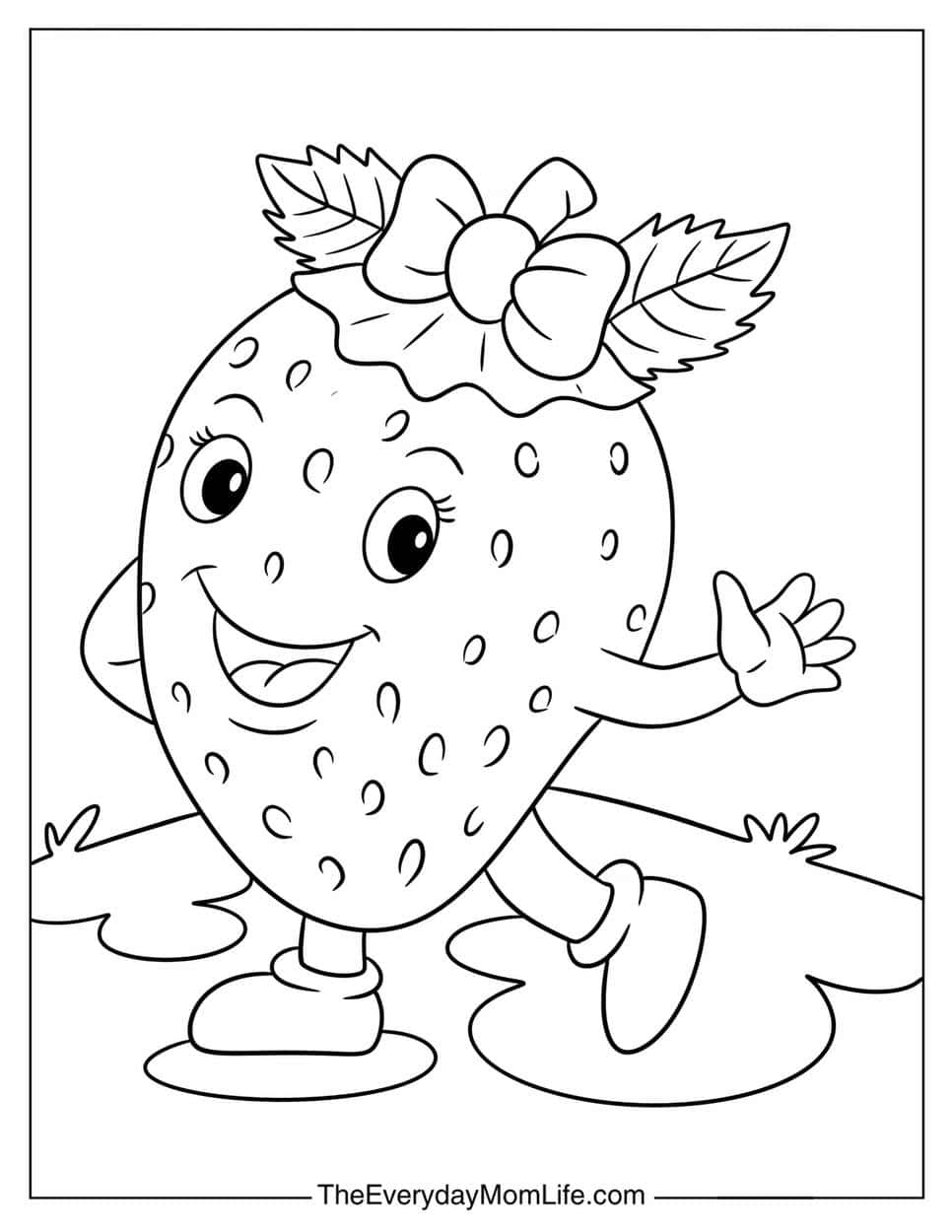 Strawberry Coloring Pages for Kids (Free Printable)