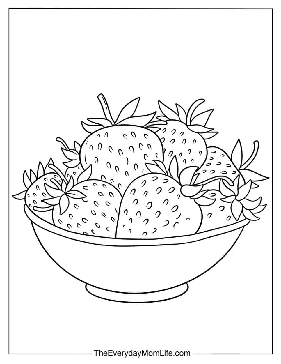 Strawberry Coloring Pages for Kids (Free Printable)