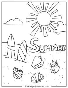 Beach Coloring Pages for Kids (Free PDF)