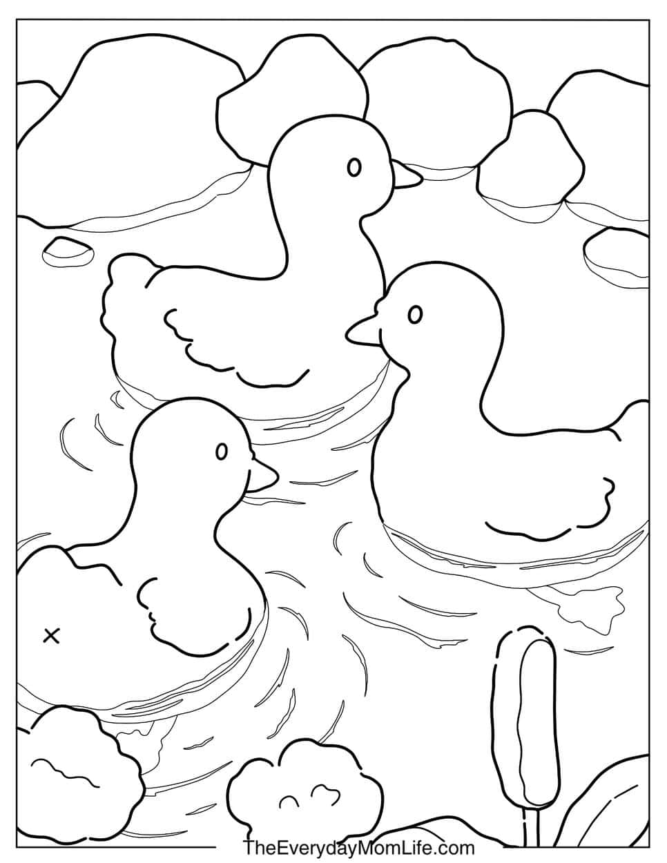 PDF Printable Duck Coloring Pages - The Everyday Mom Life