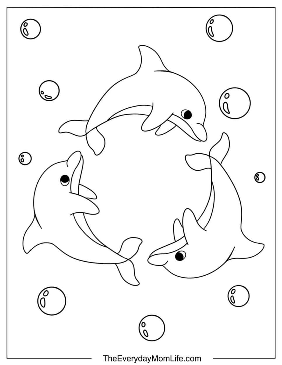 Free Printable Dolphin Coloring Pages