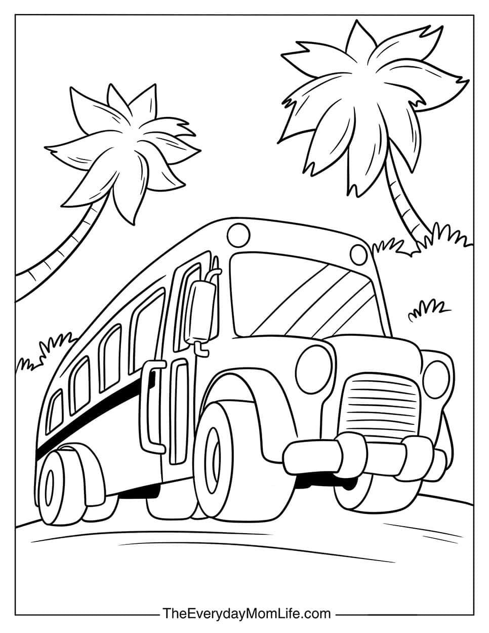 Free Printable School Bus Coloring Pages - The Everyday Mom Life