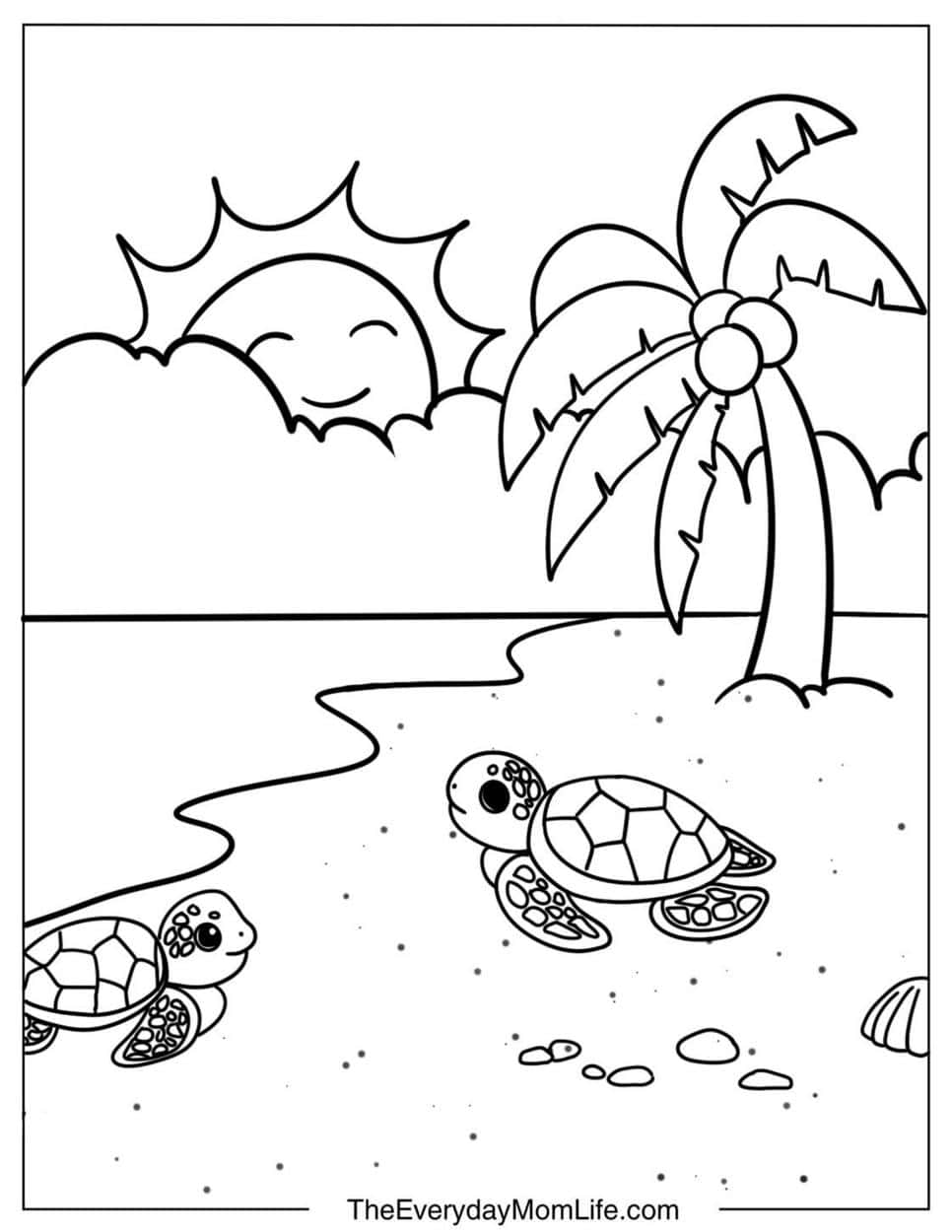 Beach Coloring Pages for Kids (Free PDF)