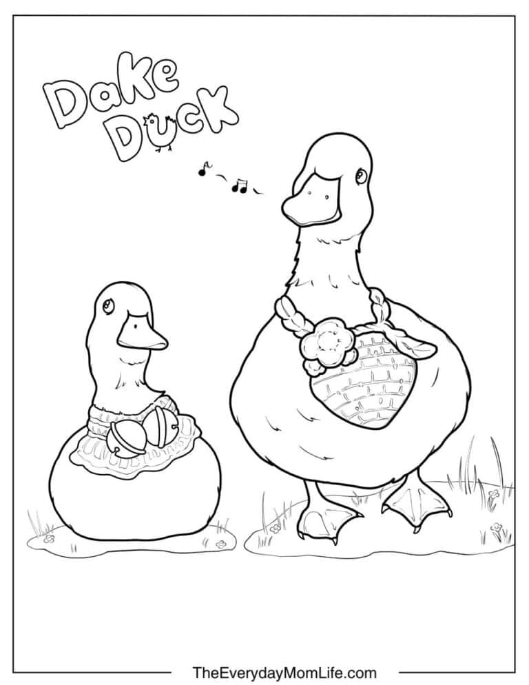 PDF Printable Duck Coloring Pages - The Everyday Mom Life