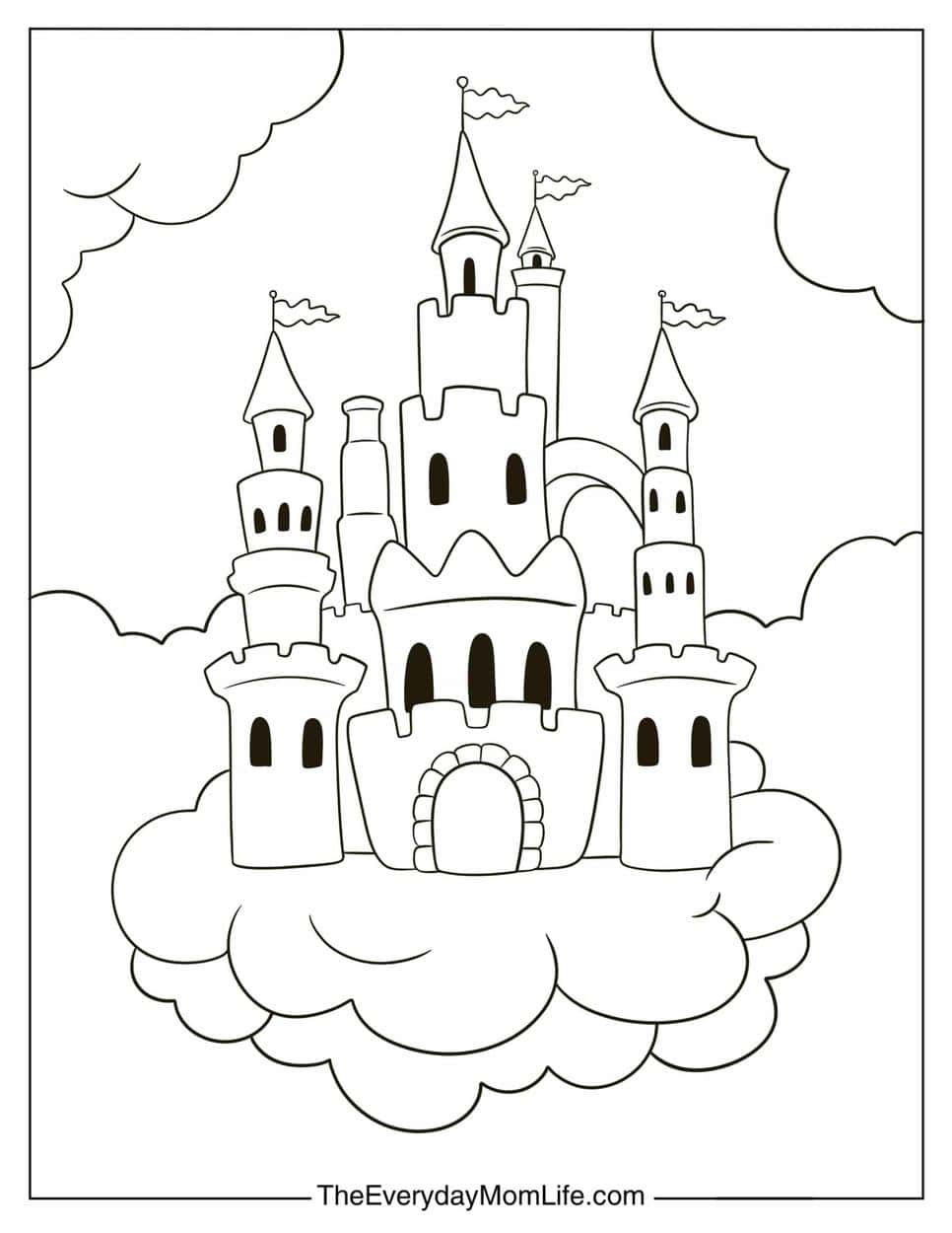 Castle Coloring Pages for Kids (Free Printable)