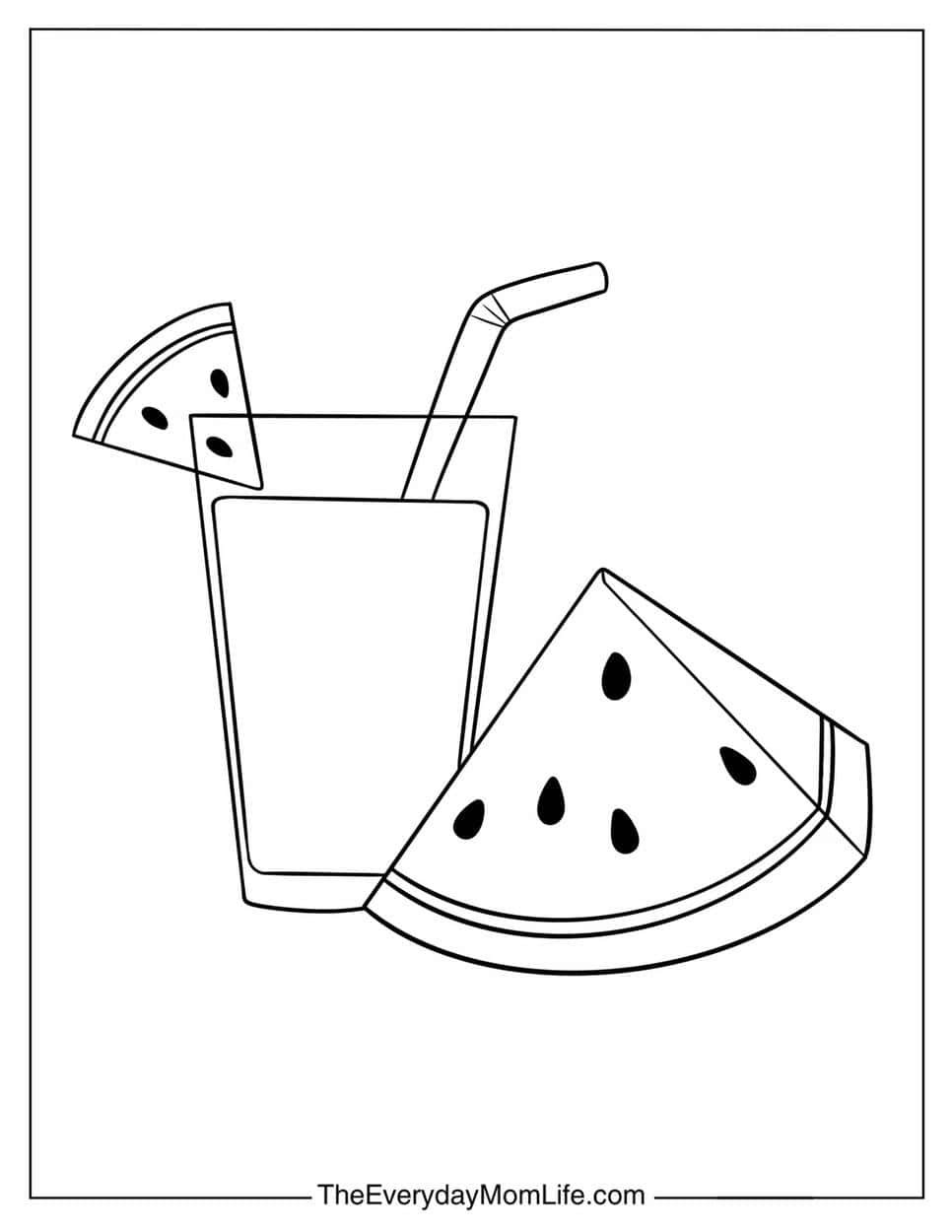 Watermelon Coloring Pages for Kids (Free PDF)