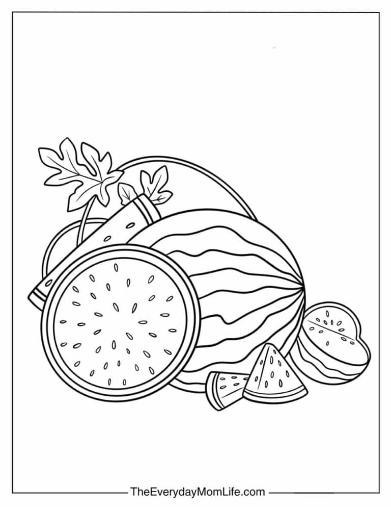 Watermelon Coloring Pages for Kids (Free PDF)