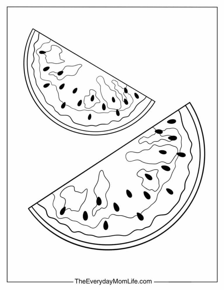 Watermelon Coloring Pages for Kids (Free PDF)