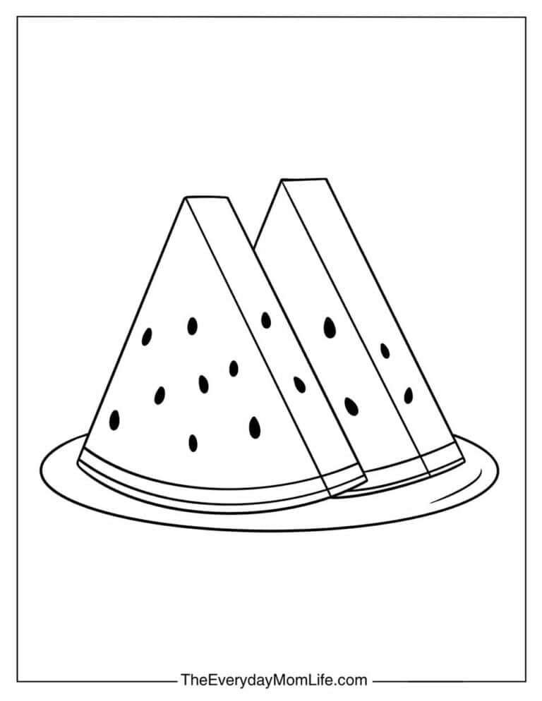 Watermelon Coloring Pages for Kids (Free PDF)