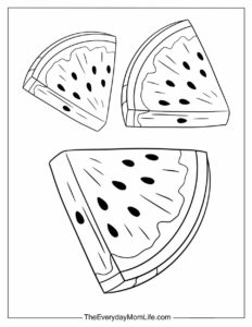 Watermelon Coloring Pages for Kids (Free PDF)