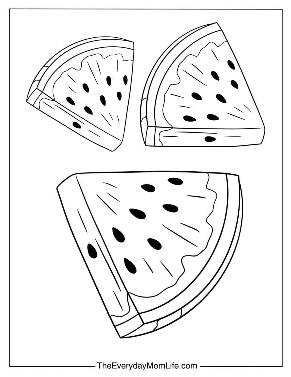 Watermelon Coloring Pages for Kids (Free PDF)