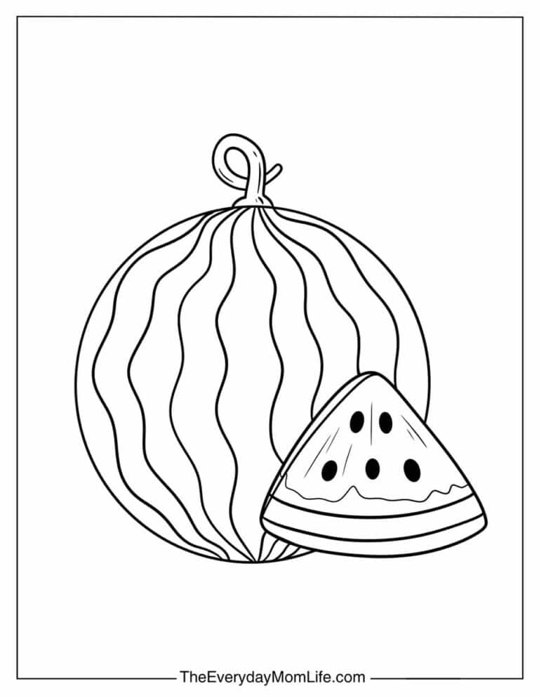 Watermelon Coloring Pages for Kids (Free PDF)