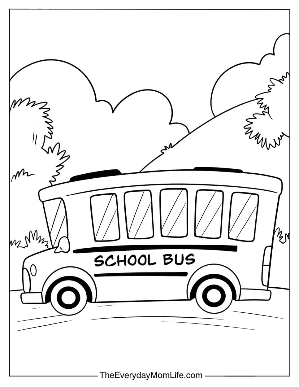 Free Printable School Bus Coloring Pages - The Everyday Mom Life