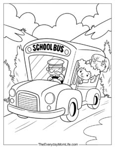 Free Printable School Bus Coloring Pages - The Everyday Mom Life
