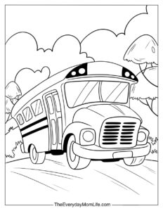 Free Printable School Bus Coloring Pages - The Everyday Mom Life