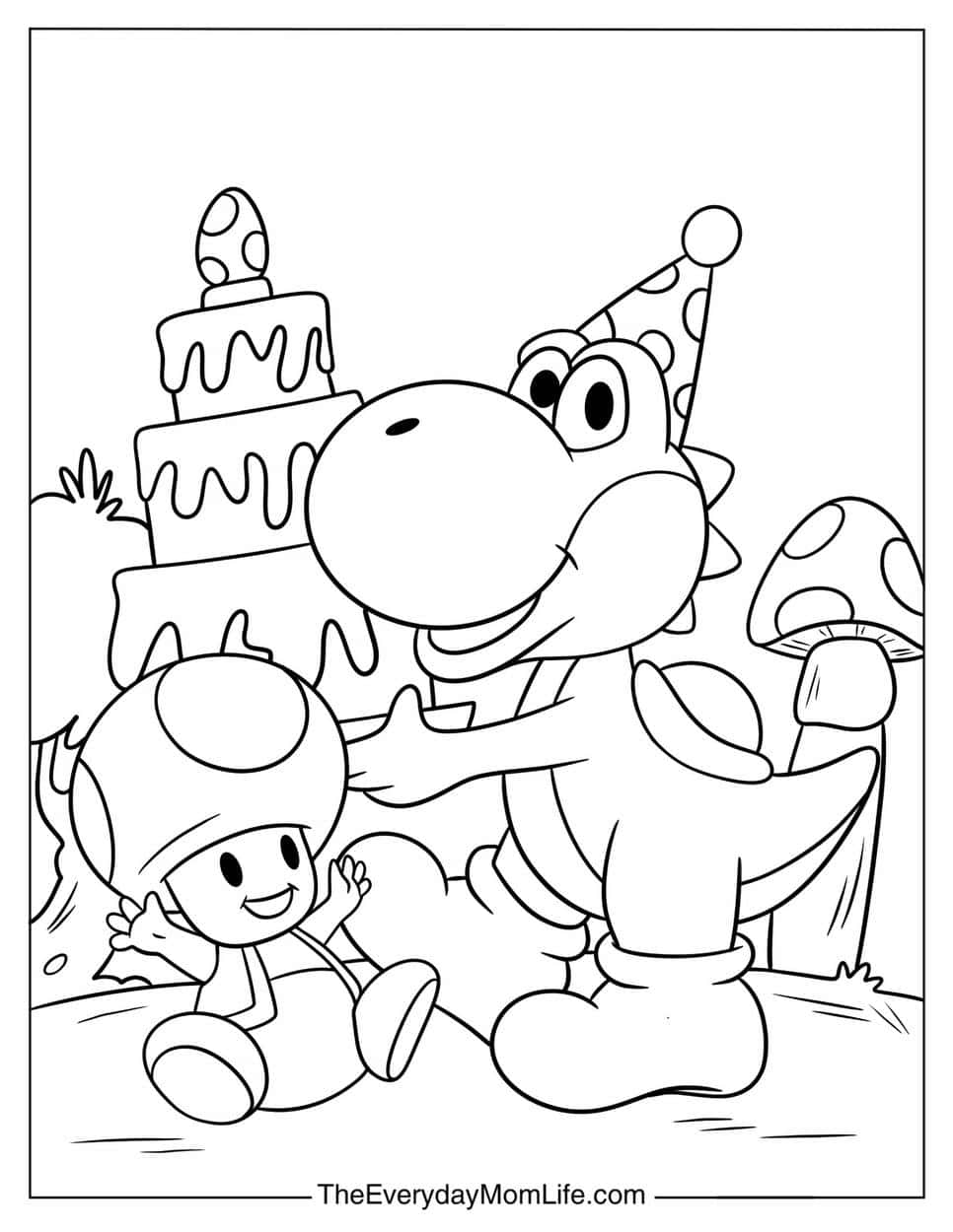PDF Printable Yoshi Coloring Pages - The Everyday Mom Life