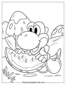PDF Printable Yoshi Coloring Pages - The Everyday Mom Life