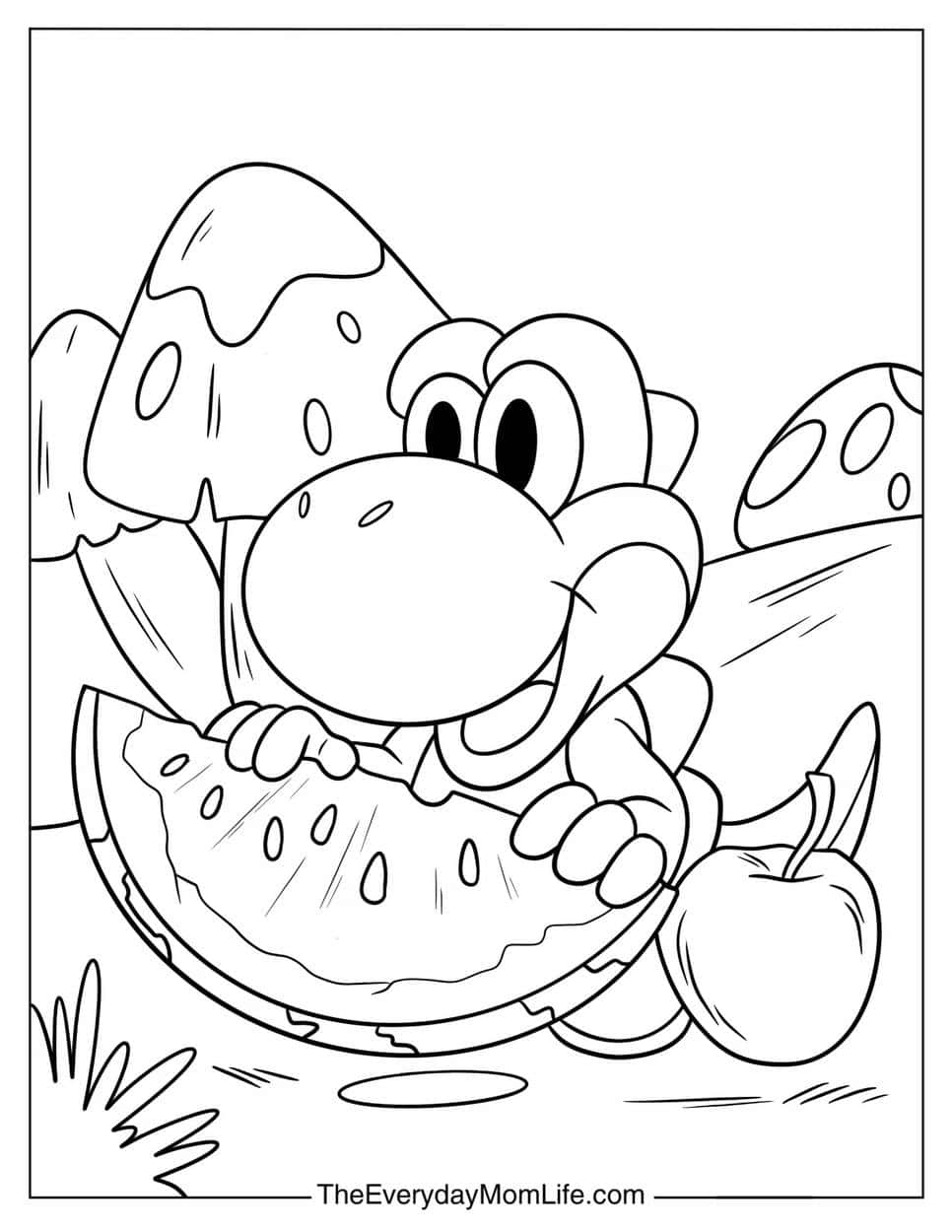 PDF Printable Yoshi Coloring Pages - The Everyday Mom Life