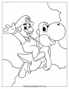 PDF Printable Yoshi Coloring Pages - The Everyday Mom Life