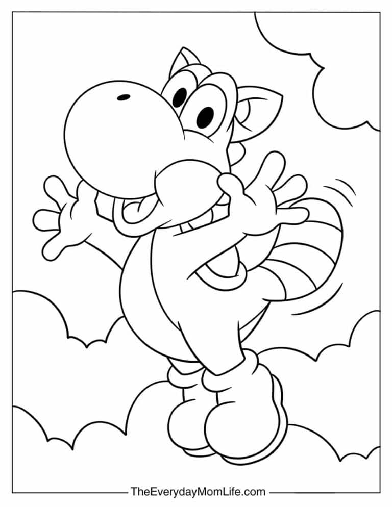 PDF Printable Yoshi Coloring Pages - The Everyday Mom Life