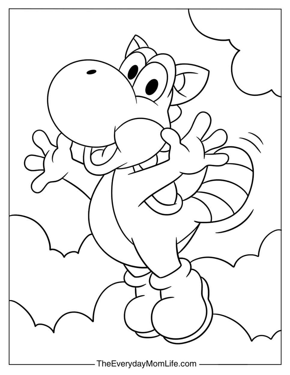 PDF Printable Yoshi Coloring Pages - The Everyday Mom Life