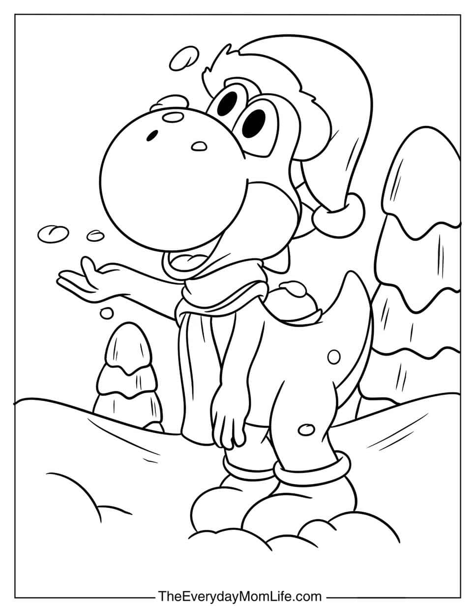 PDF Printable Yoshi Coloring Pages - The Everyday Mom Life
