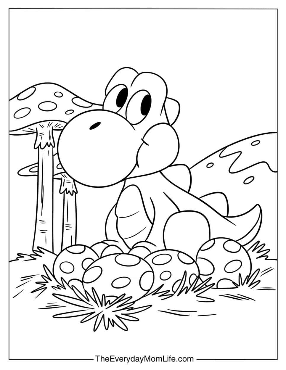 PDF Printable Yoshi Coloring Pages - The Everyday Mom Life
