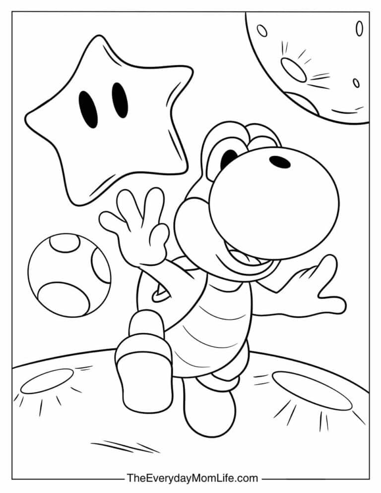 PDF Printable Yoshi Coloring Pages - The Everyday Mom Life