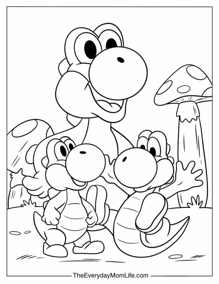 PDF Printable Yoshi Coloring Pages - The Everyday Mom Life