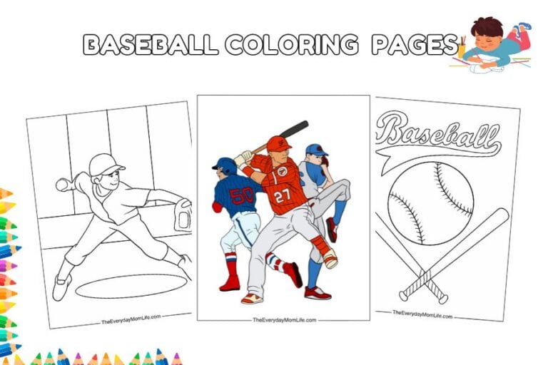 PDF Printable Baseball Coloring Pages - The Everyday Mom Life